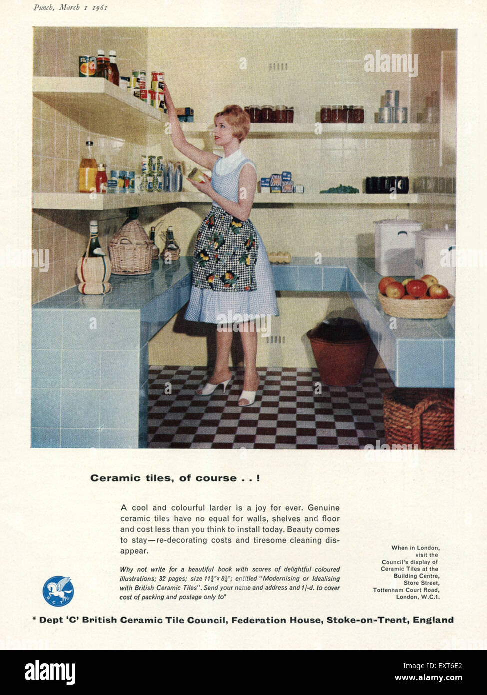 1960s UK British Ceramic Tile Council Magazine Advert Stock Photo - Alamy
