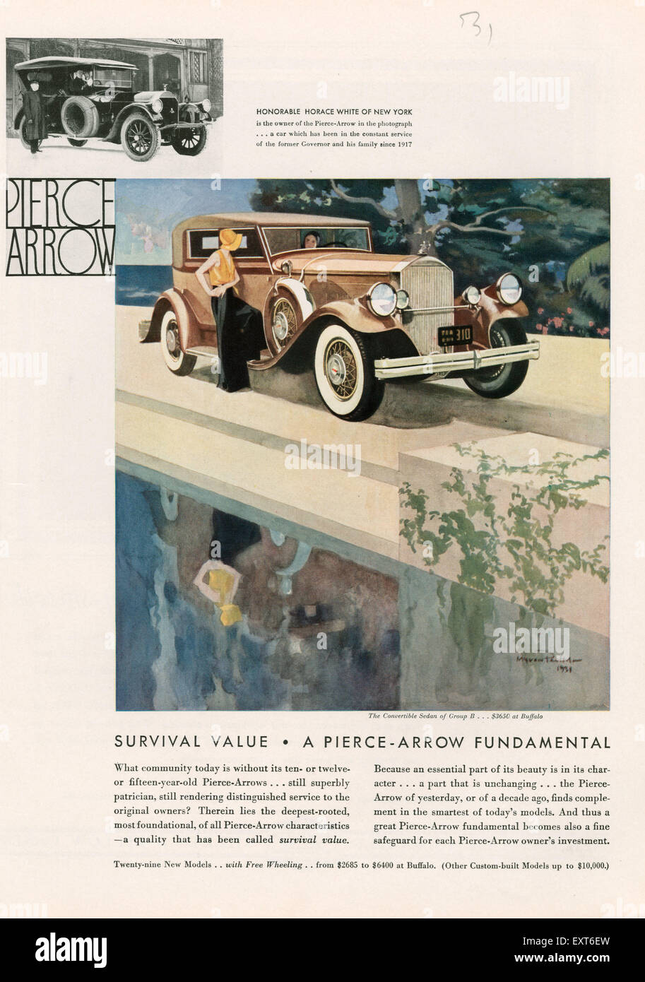 1930s USA Pierce Arrow Magazine Advert Stock Photo - Alamy