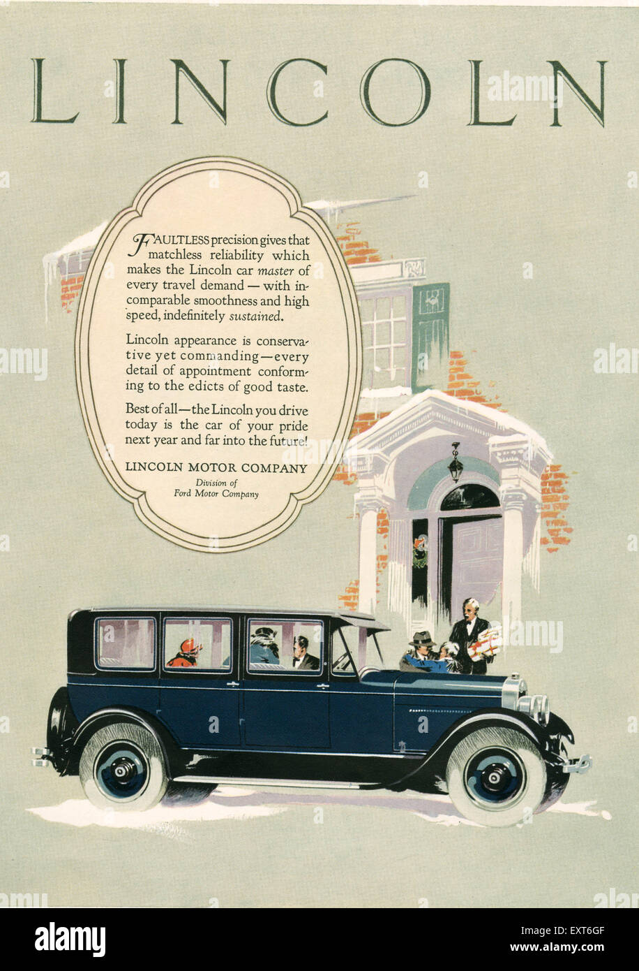 1920s USA Lincoln Division of Ford Magazine Advert Stock Photo - Alamy