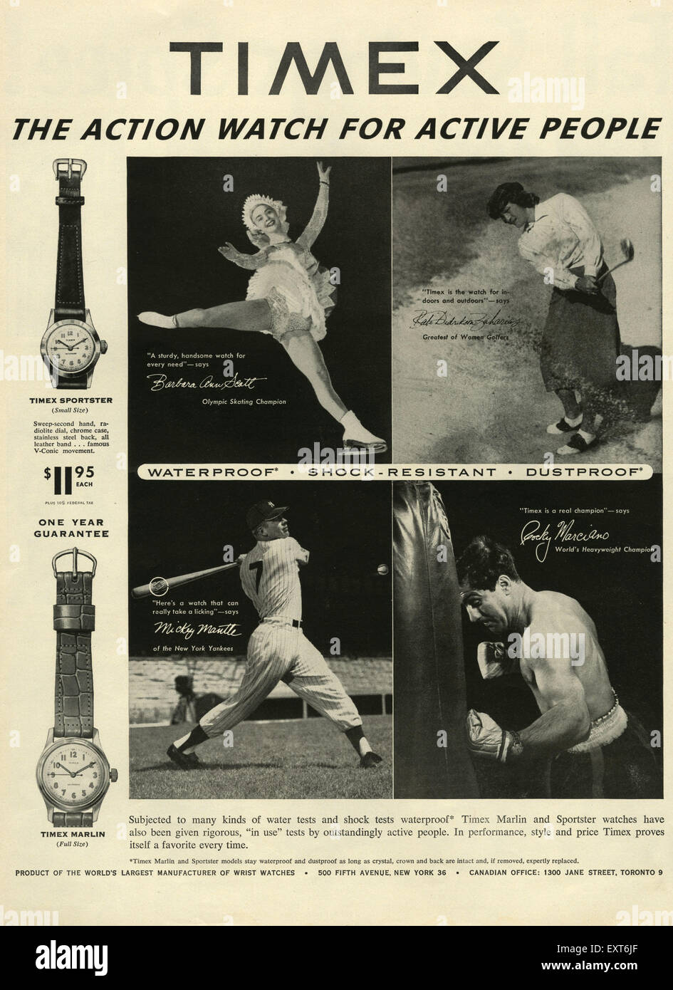 1950s USA Timex Magazine Advert Stock Photo - Alamy