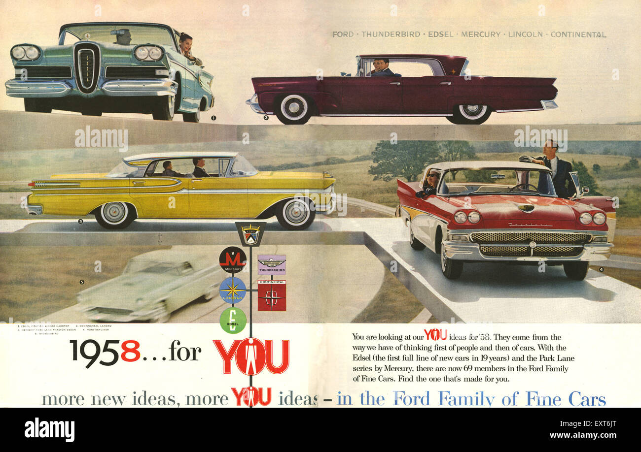 1950s USA Ford Magazine Advert Stock Photo - Alamy