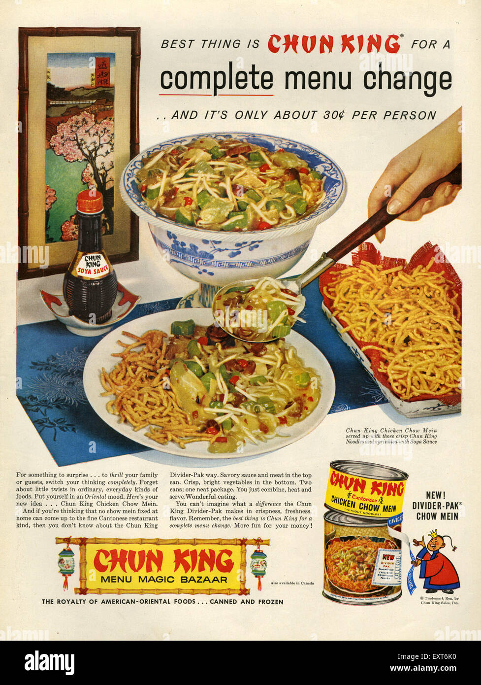 1950s USA Chun King Magazine Advert Stock Photo - Alamy