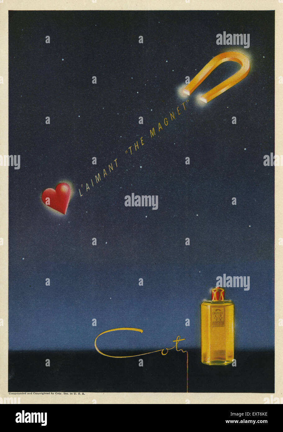 1950s USA Coty Magazine Advert Stock Photo - Alamy