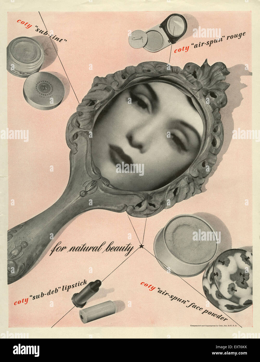 1950s USA Coty Magazine Advert Stock Photo - Alamy