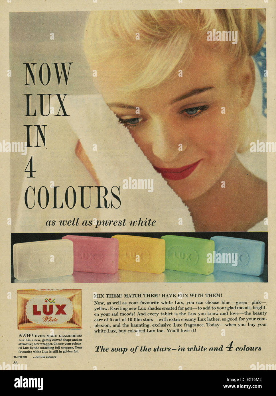 1950s UK Lux Magazine Advert Stock Photo - Alamy