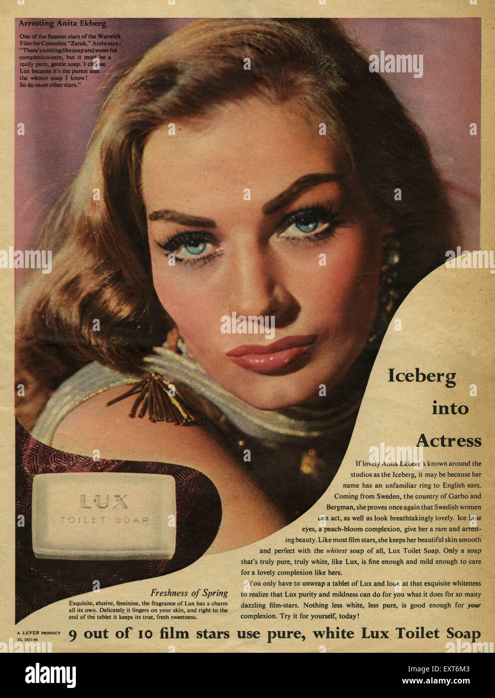 1950s UK Lux Magazine Advert Stock Photo - Alamy