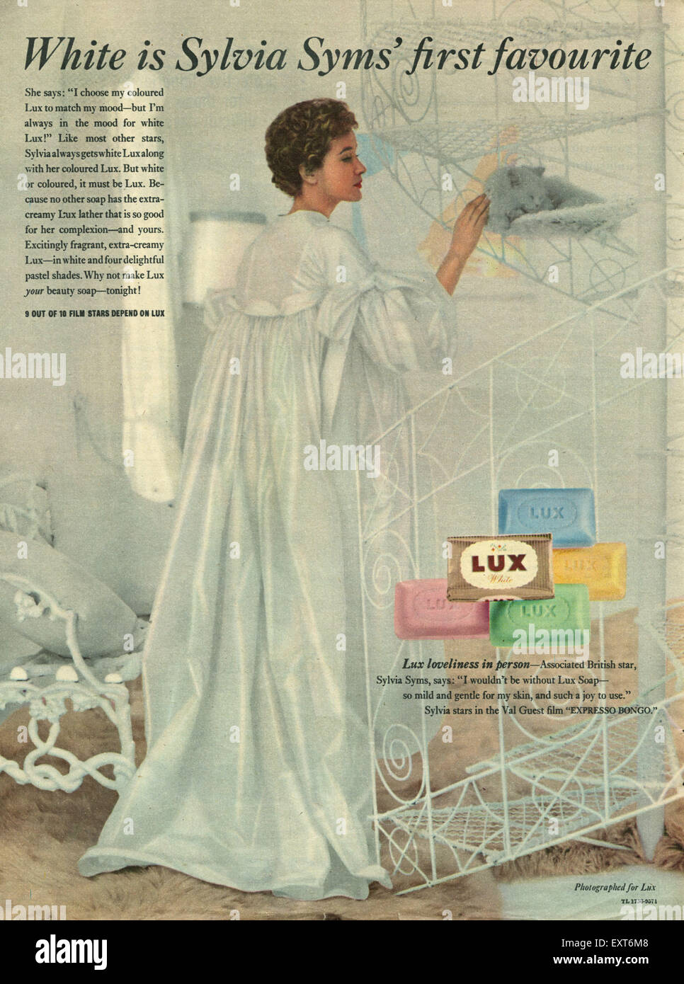 1950s UK Lux Magazine Advert Stock Photo - Alamy