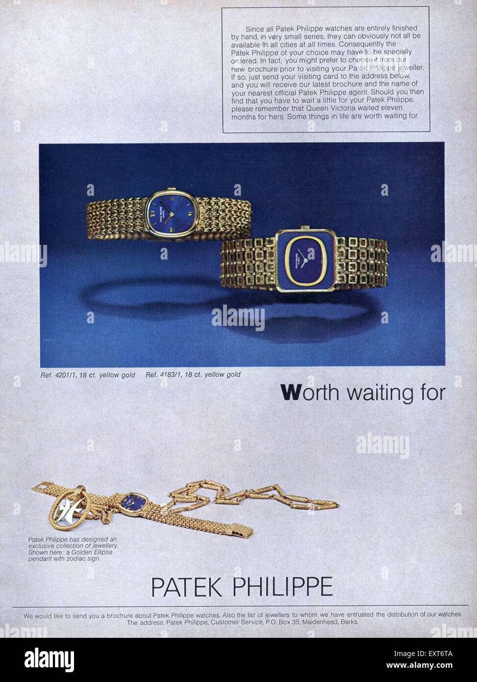 1970s UK Patek Philippe Magazine Advert Stock Photo - Alamy