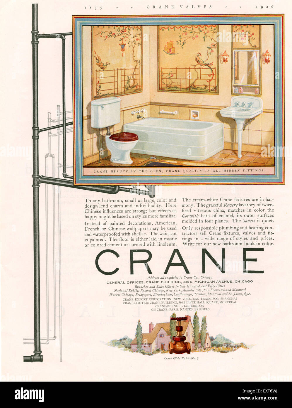 1920s USA Crane Magazine Advert Stock Photo - Alamy