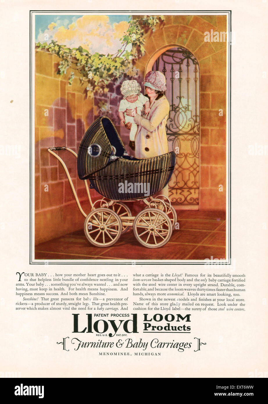 1920s USA Lloyd Loom Magazine Advert Stock Photo - Alamy