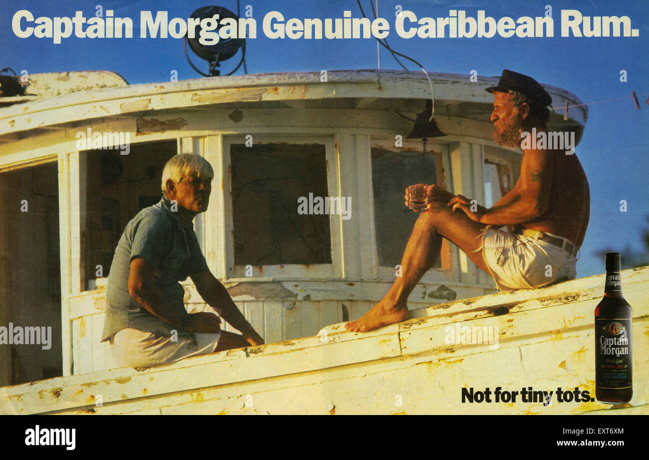 1980s UK Captain Morgan Magazine Advert Stock Photo - Alamy