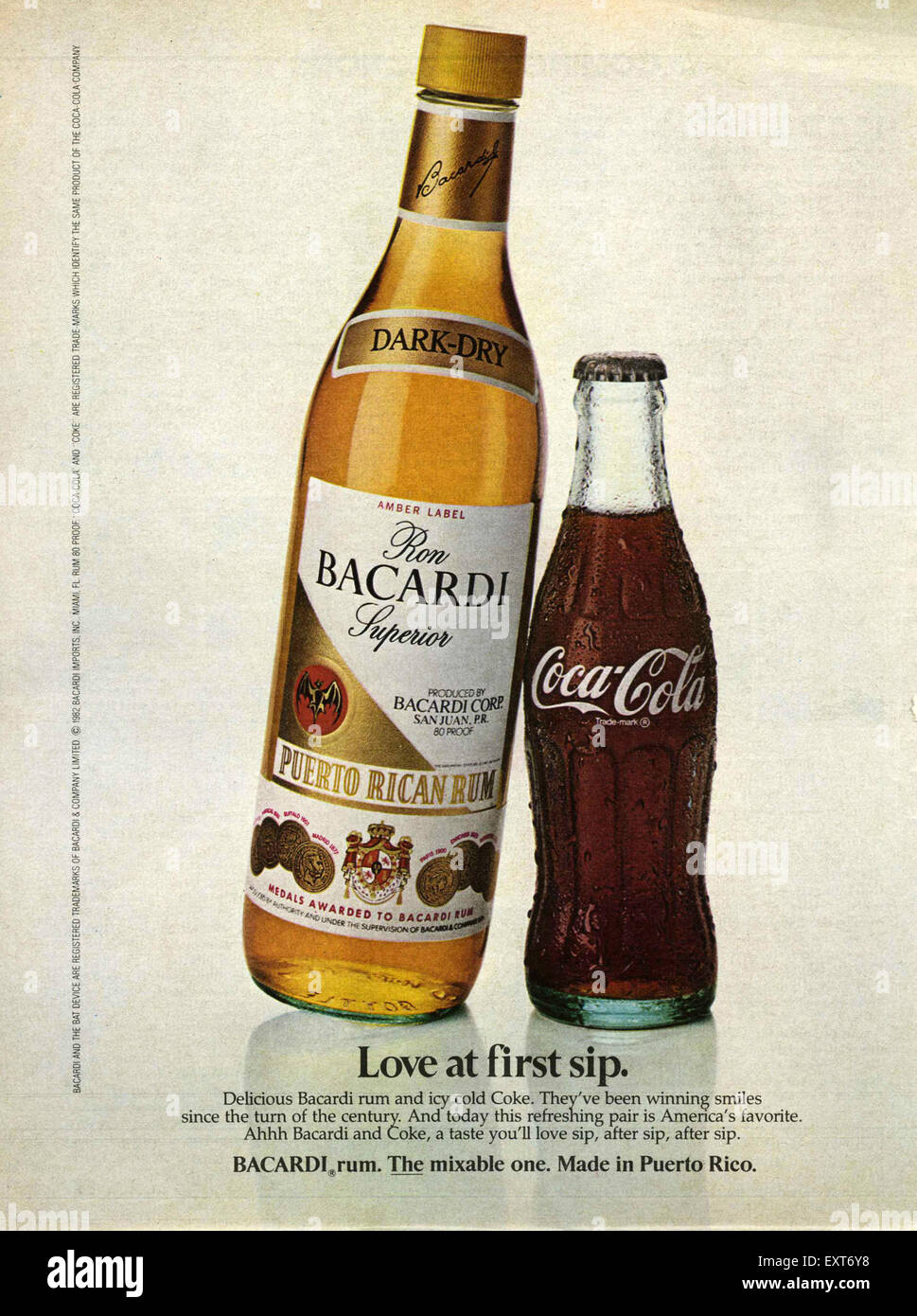 1990s USA Bacardi Magazine Advert Stock Photo - Alamy