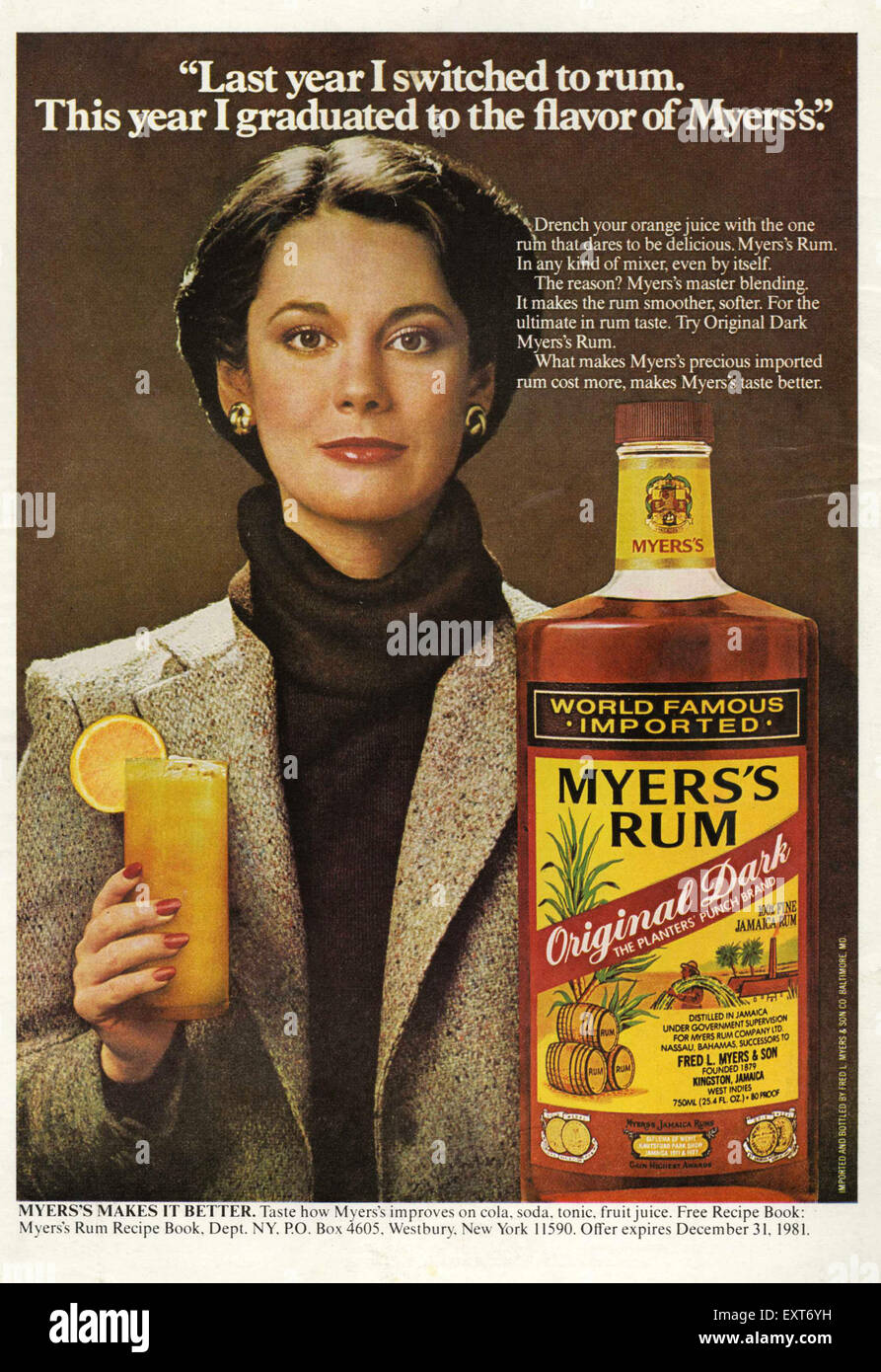 1980s USA Myers's Magazine Advert Stock Photo - Alamy
