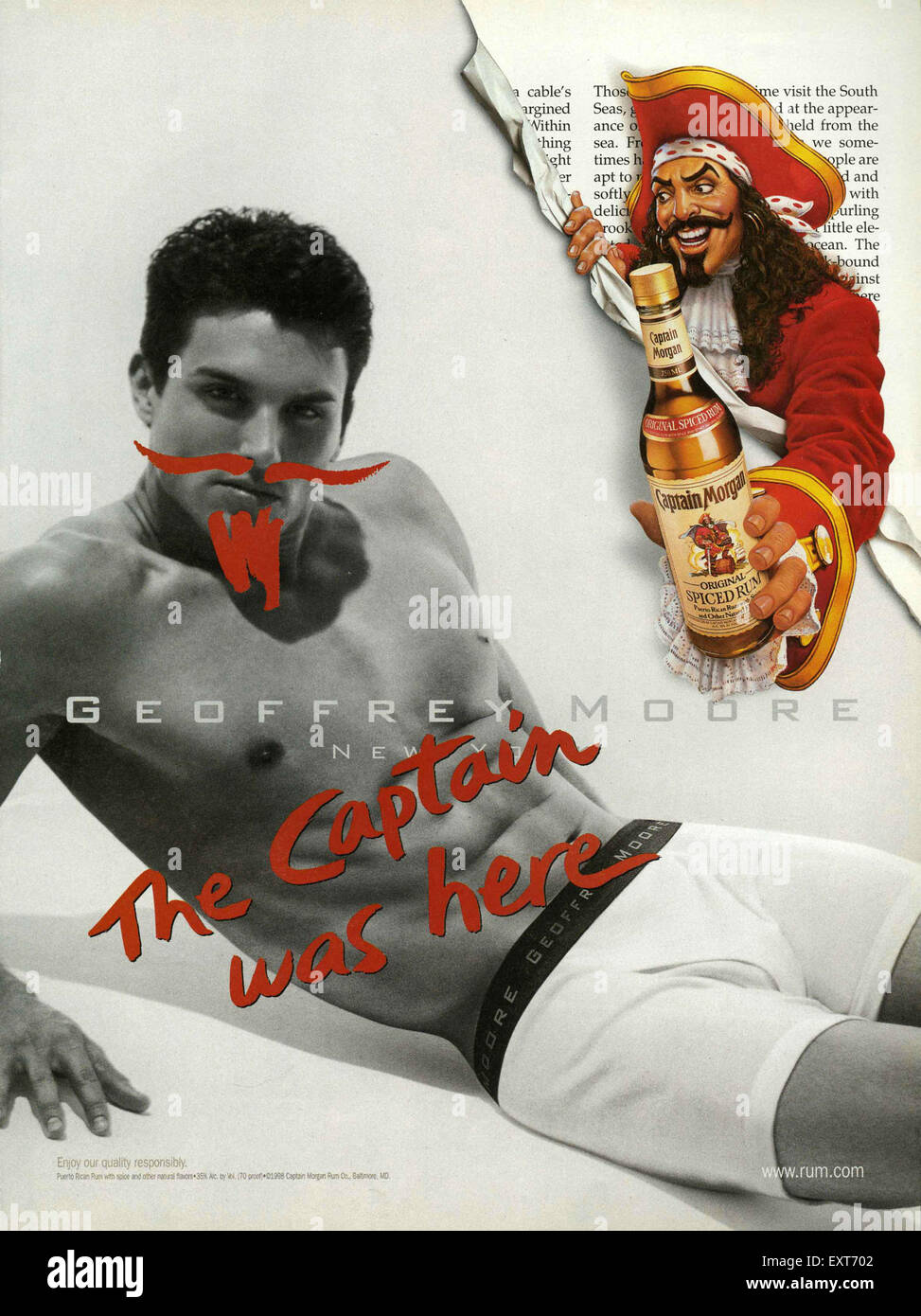 1990s USA Captain Morgan Magazine Advert Stock Photo - Alamy