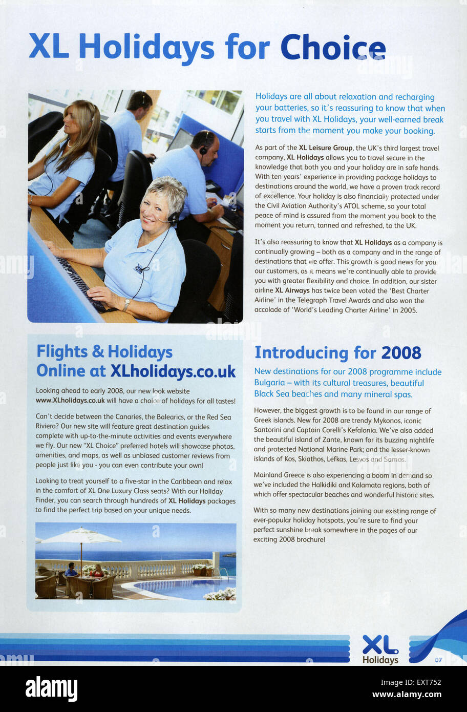 2000s UK XL Holidays Catalogue/ Brochure Plate Stock Photo - Alamy