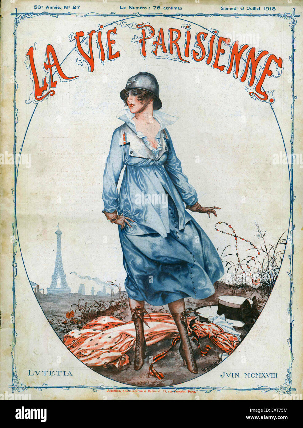 1910s France La Vie Parisienne Magazine Cover Stock Photo - Alamy