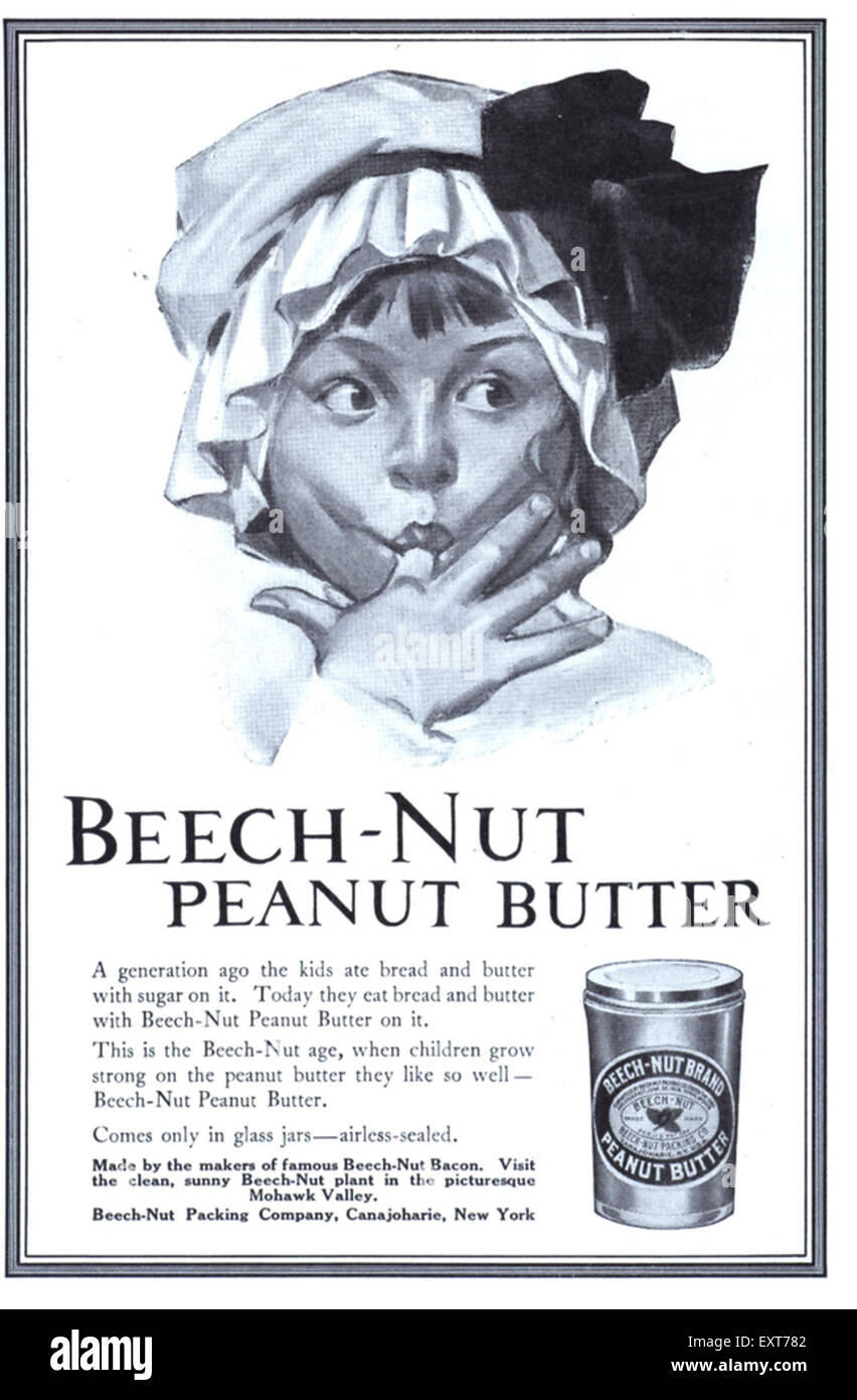 1920s USA Beech-nut Magazine Advert Stock Photo - Alamy