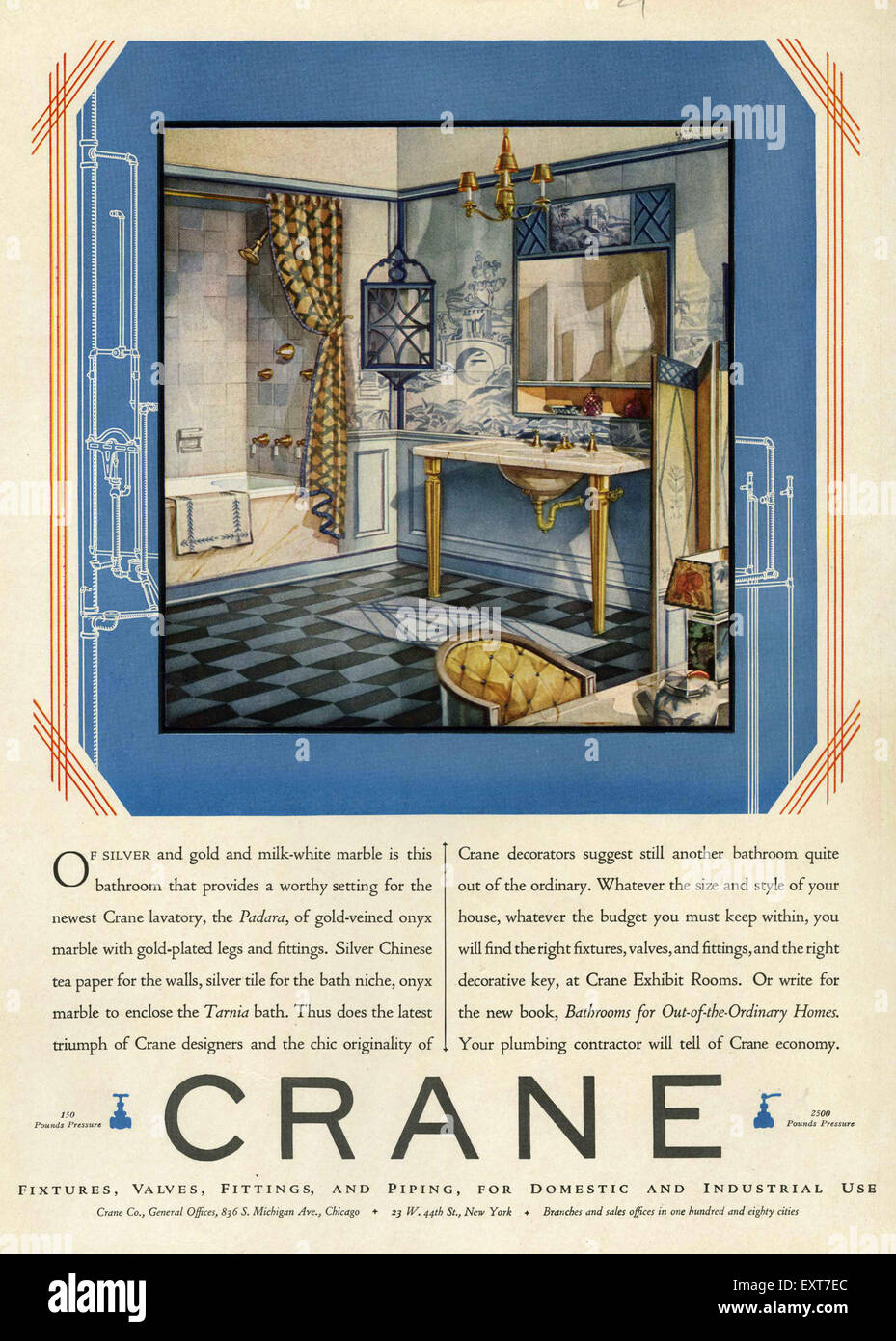 1930s USA Crane Magazine Advert Stock Photo - Alamy