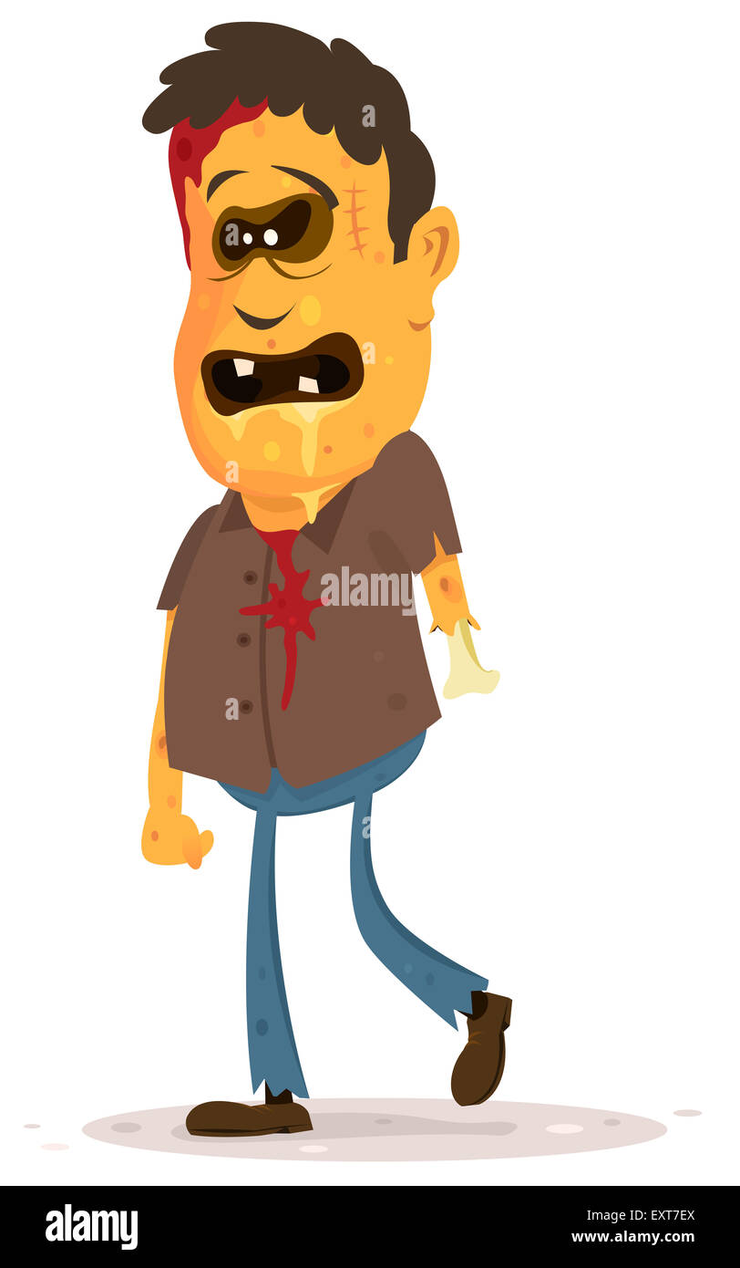 Illustration of a cartoon bloody zombie, living dead character ...