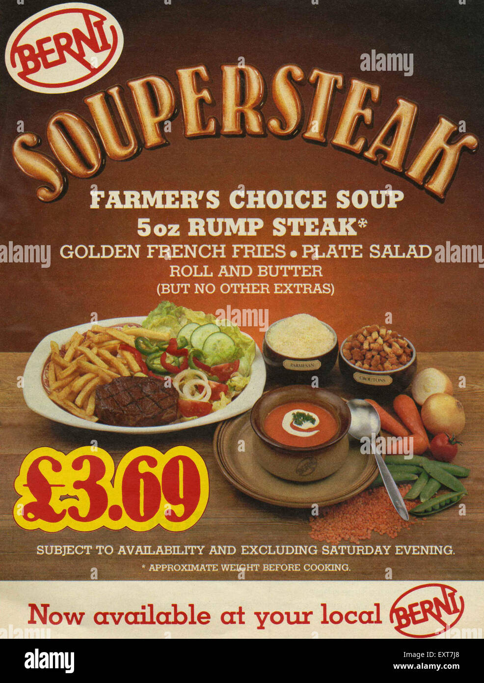 1980s UK Berni Magazine Advert Stock Photo - Alamy