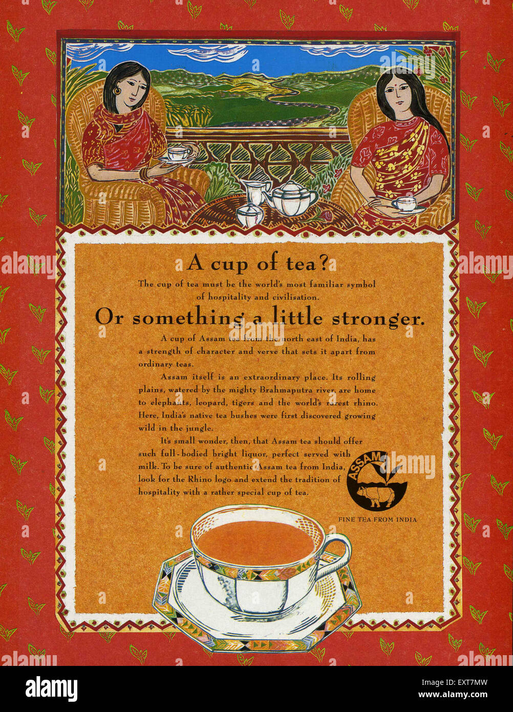 1980s UK Assam Tea Magazine Advert Stock Photo - Alamy