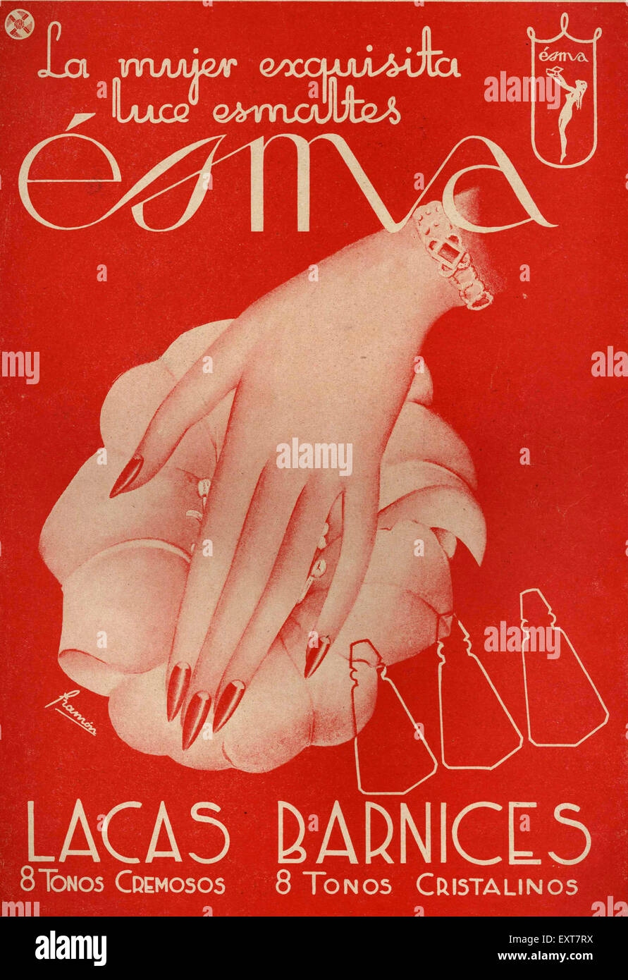 1940s Spain Esma Magazine Advert Stock Photo - Alamy