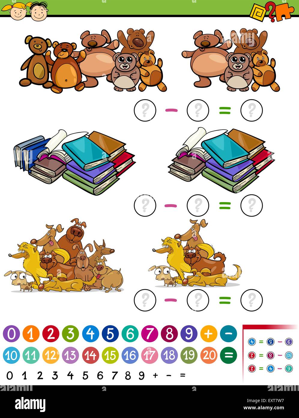 Math subtraction cartoon hi-res stock photography and images - Alamy