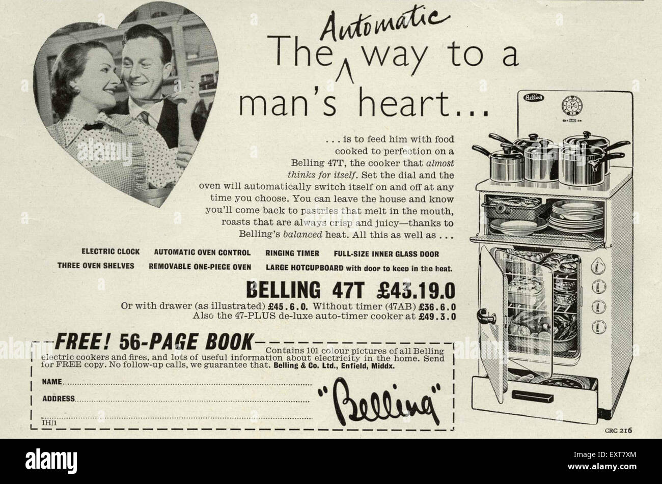 1950s advert ovens hi-res stock photography and images - Alamy