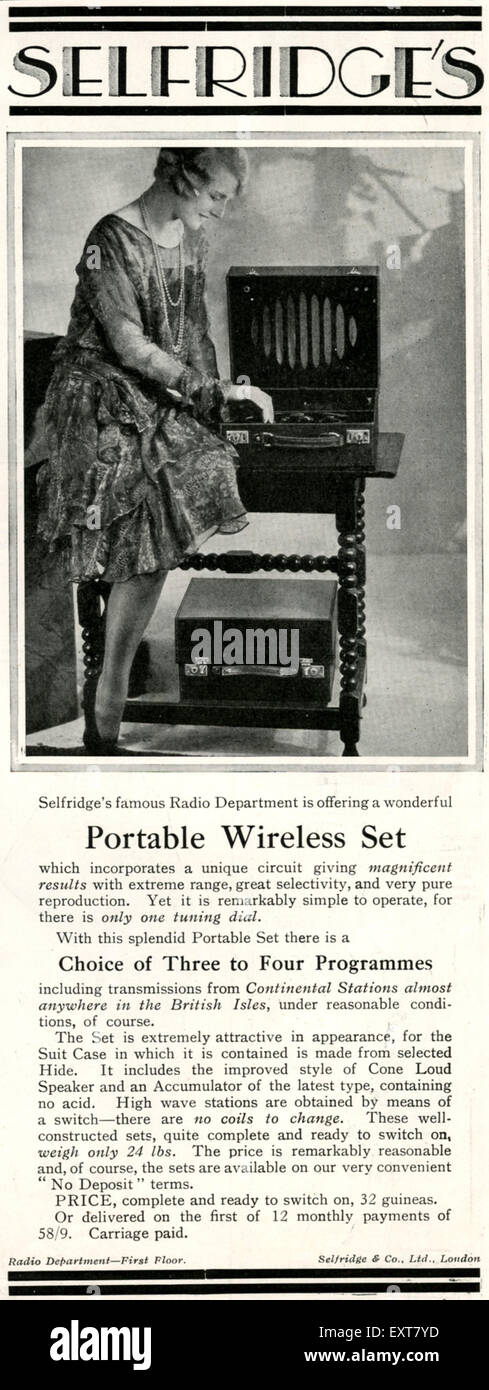 1930s UK Selfridges Magazine Advert Stock Photo - Alamy