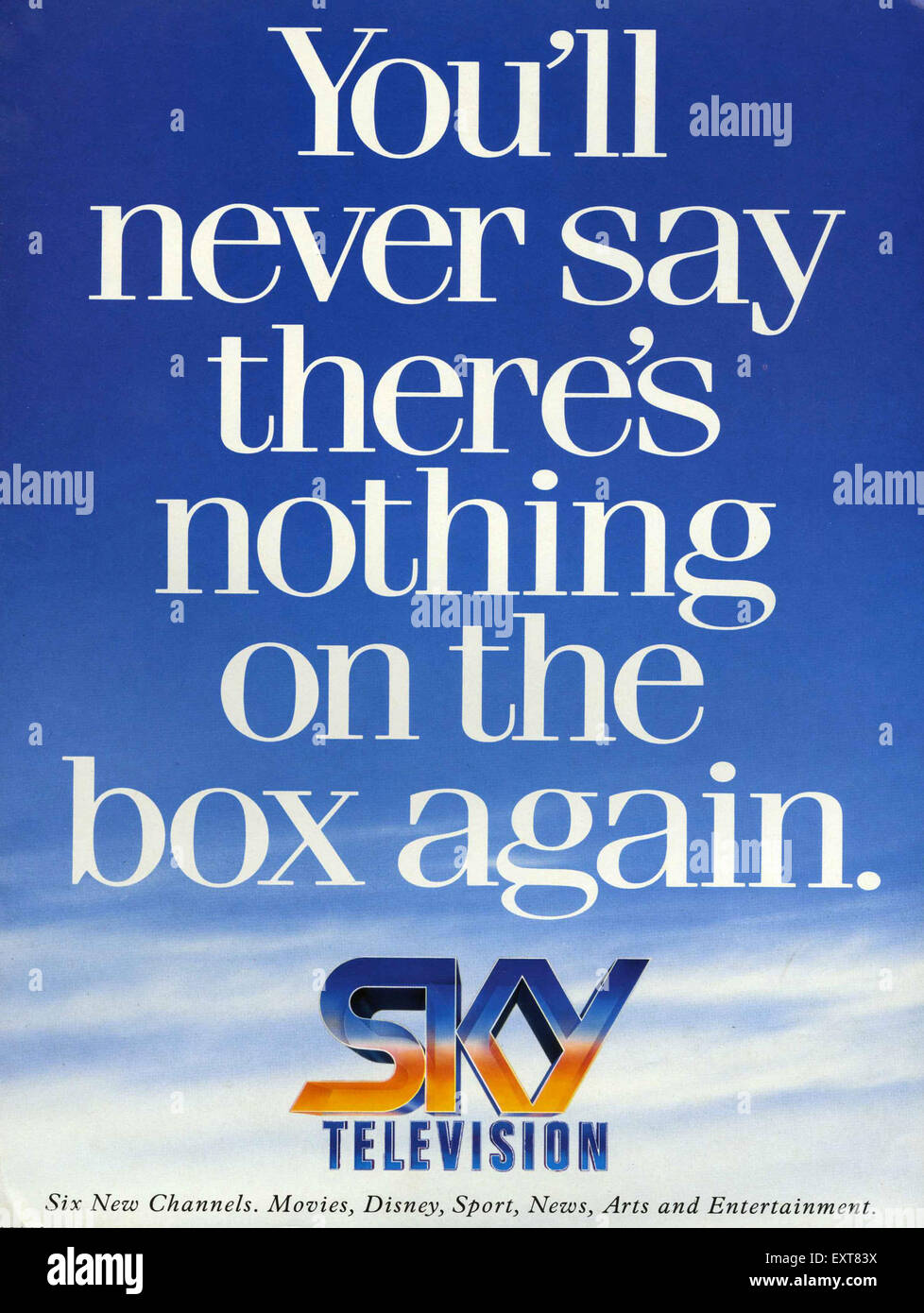 1980s UK Sky Television Magazine Advert Stock Photo - Alamy