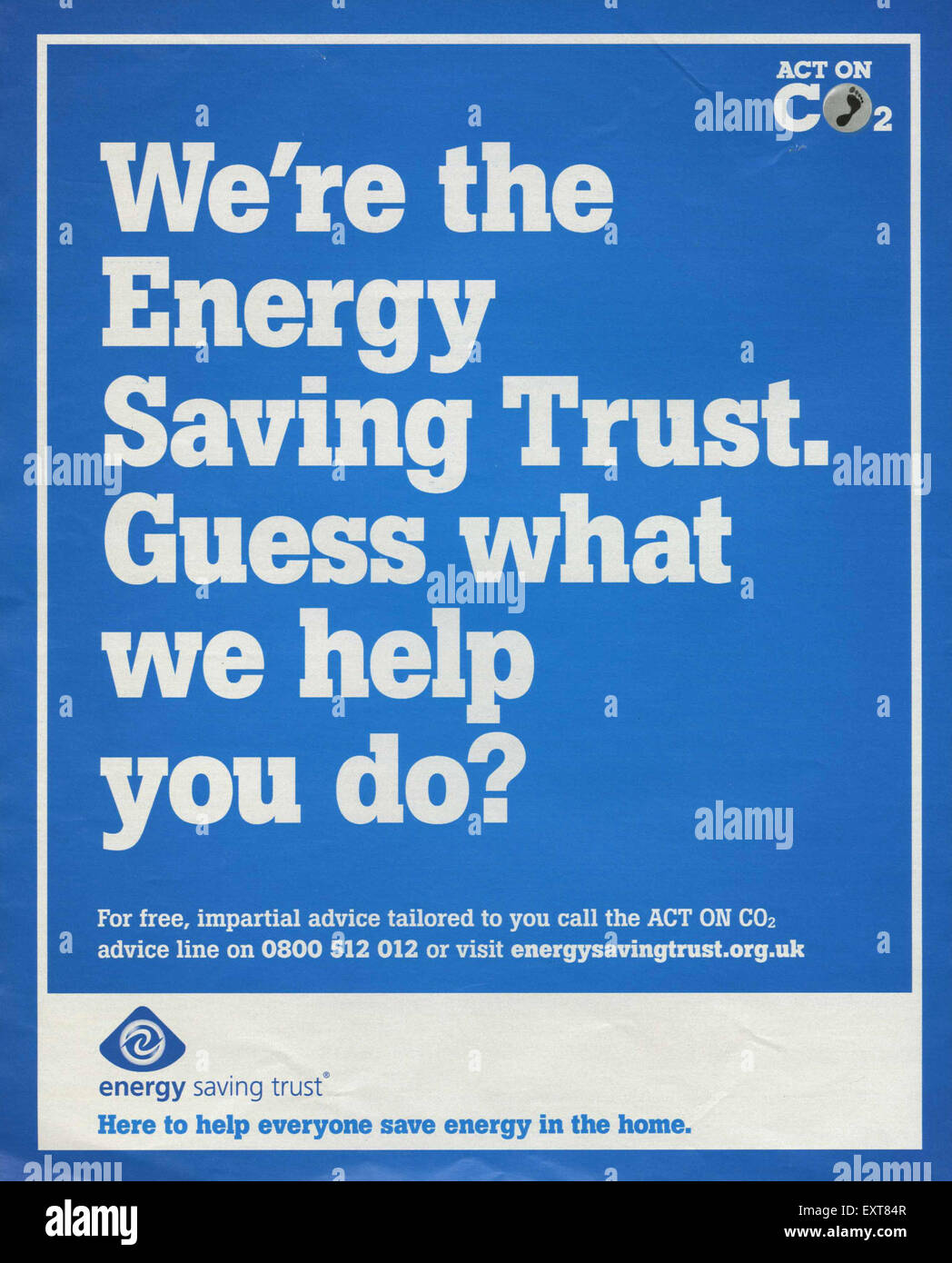 2000s UK Energy Saving Trust Magazine Advert Stock Photo - Alamy
