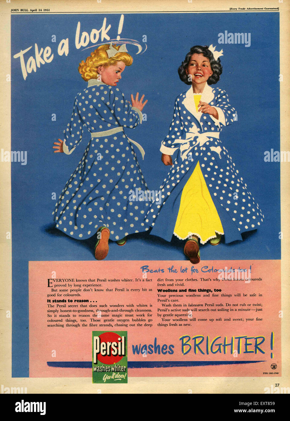 1950s UK Persil Magazine Advert Stock Photo - Alamy