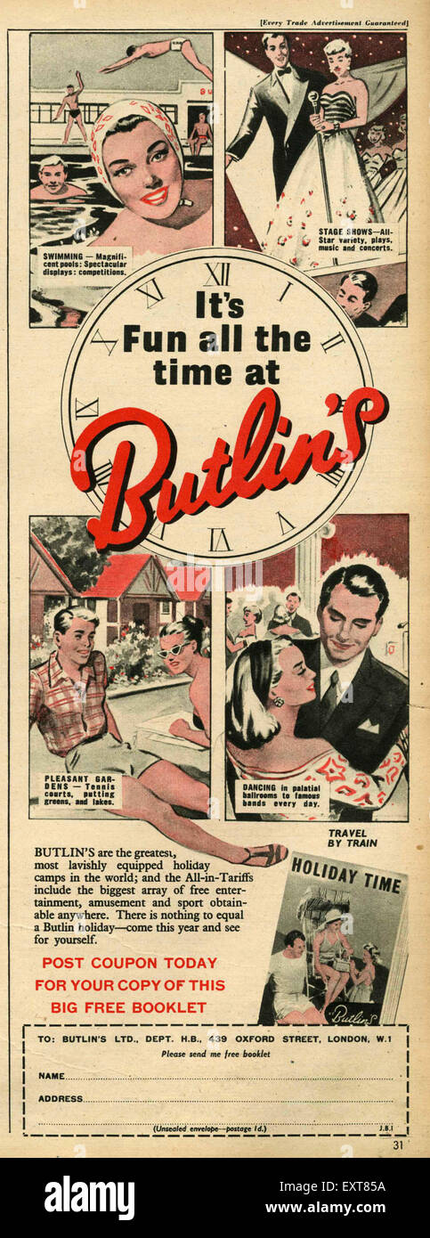 Butlins 1950s hi-res stock photography and images - Alamy