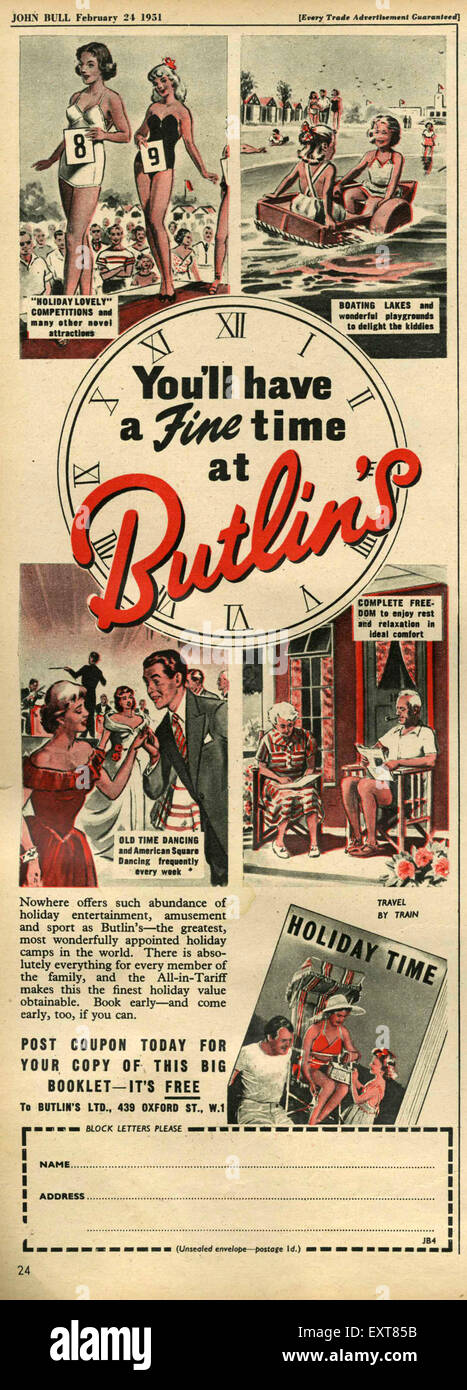 1950s butlins hi-res stock photography and images - Alamy