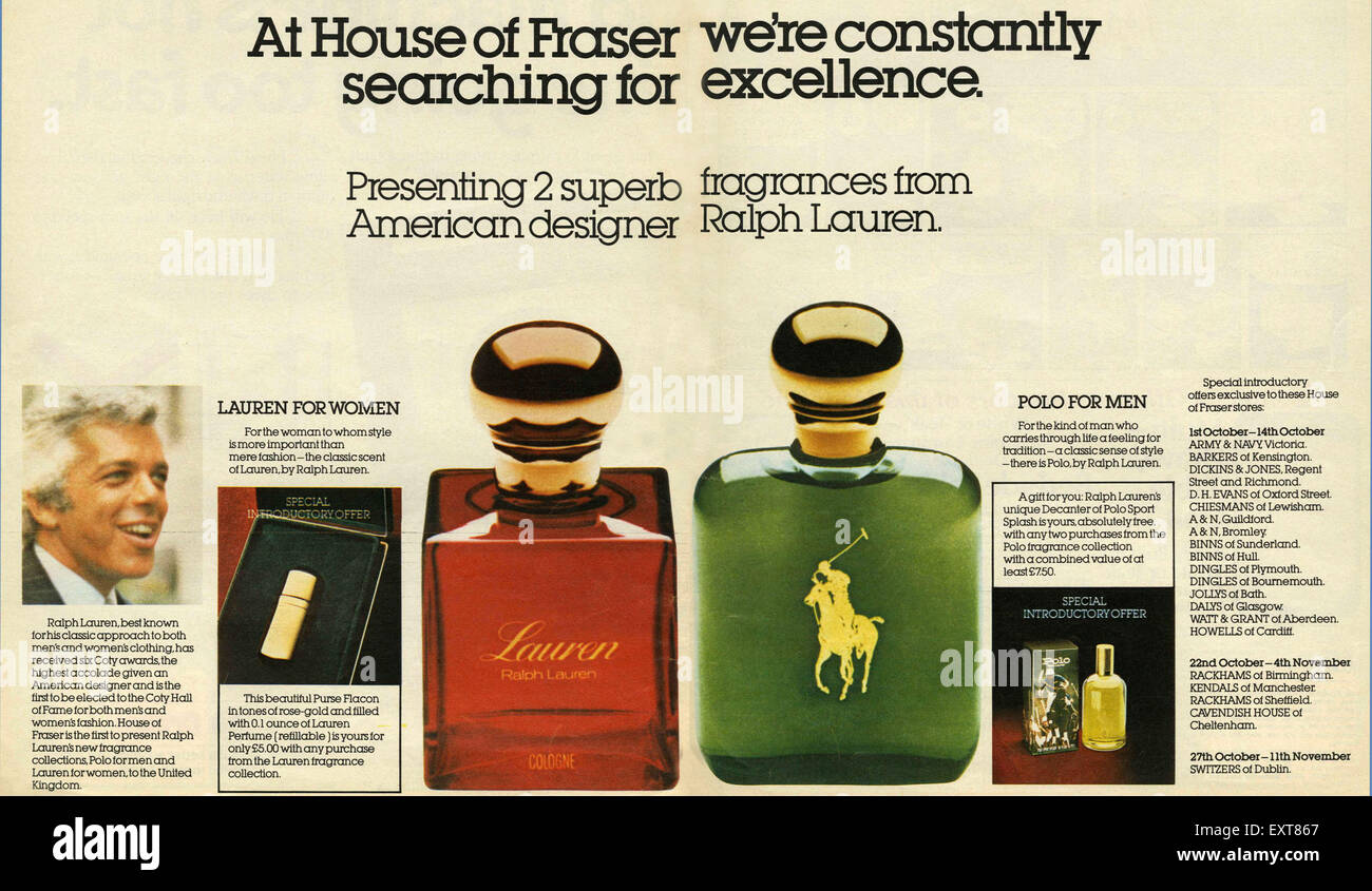 1970s UK House of Fraser Magazine Advert Stock Photo - Alamy