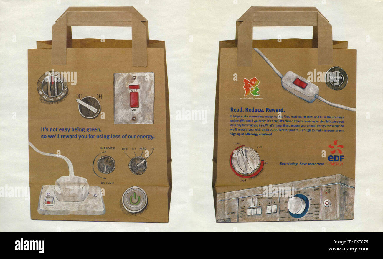 2000s UK EDF Magazine Advert Stock Photo - Alamy