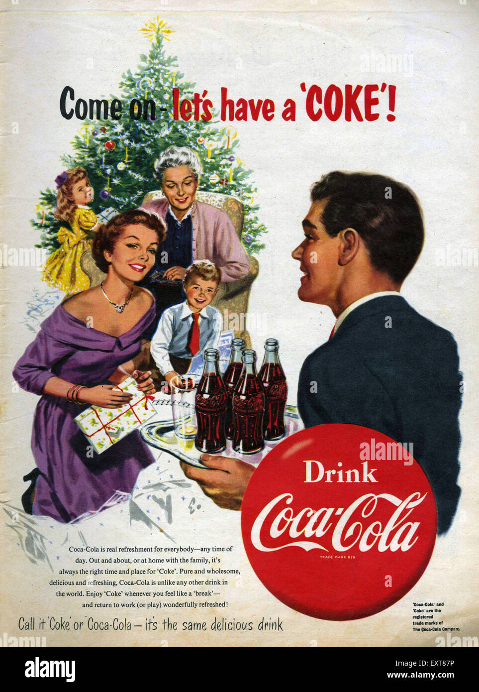 1950s UK Coca Cola Magazine Advert Stock Photo - Alamy