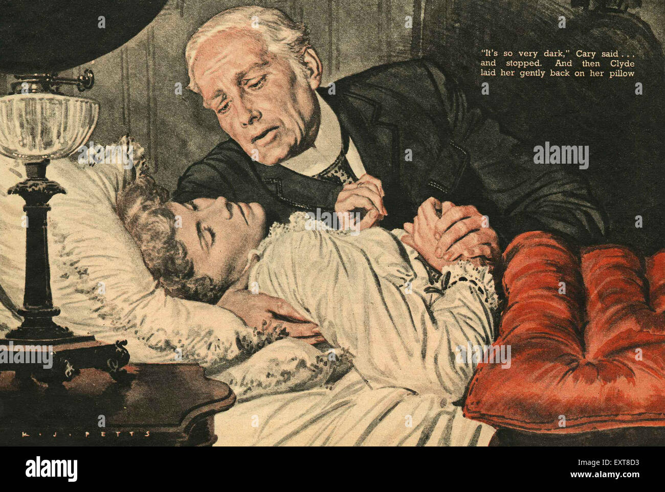 1950s UK deathbed sick confessions Magazine Plate Stock Photo - Alamy