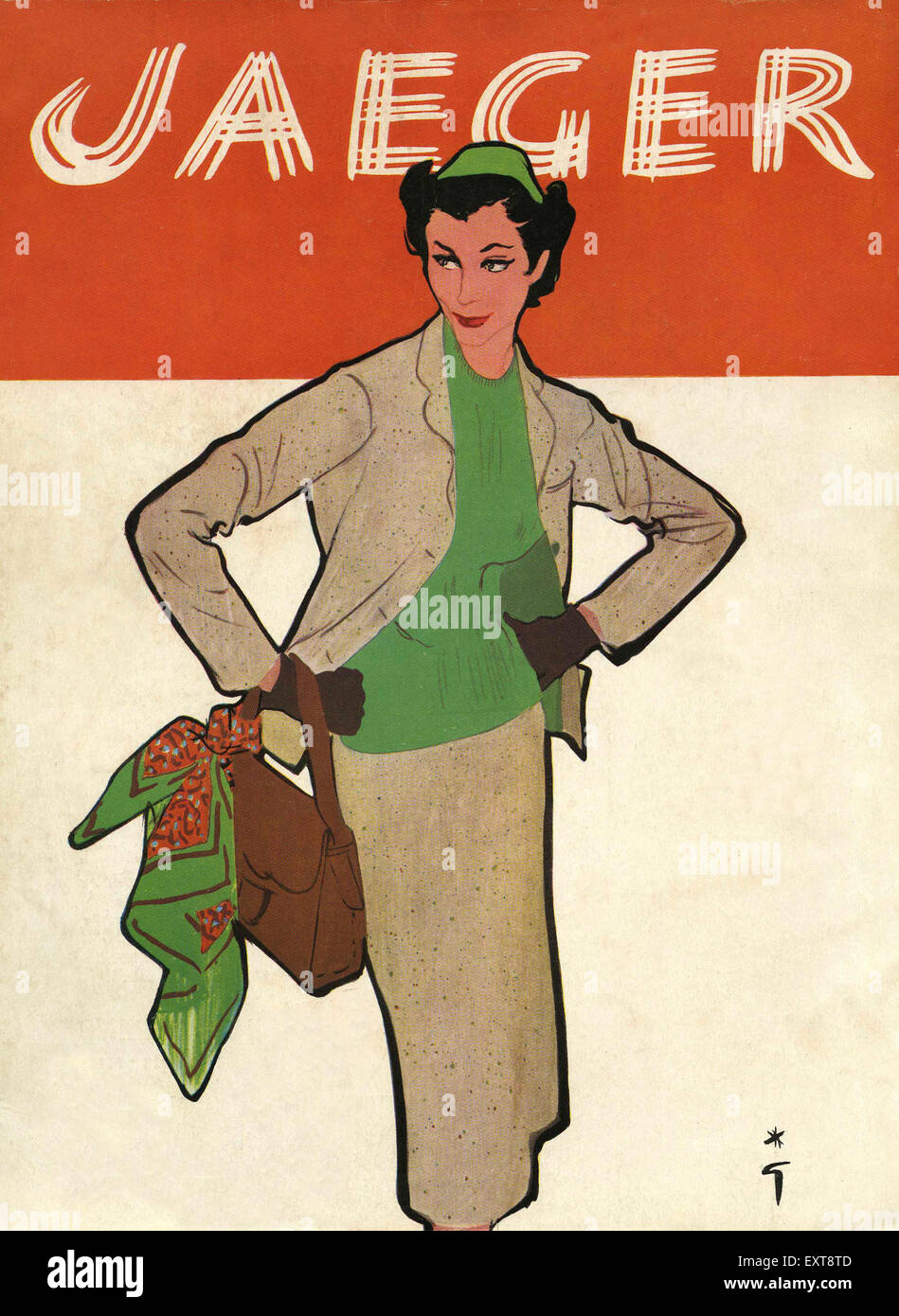 1950s UK Jaeger Magazine Advert Stock Photo - Alamy