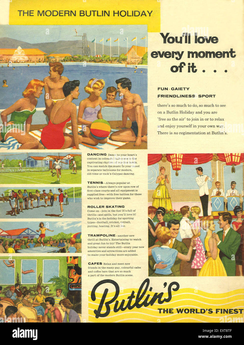 1950s UK Butlin's Magazine Advert Stock Photo - Alamy