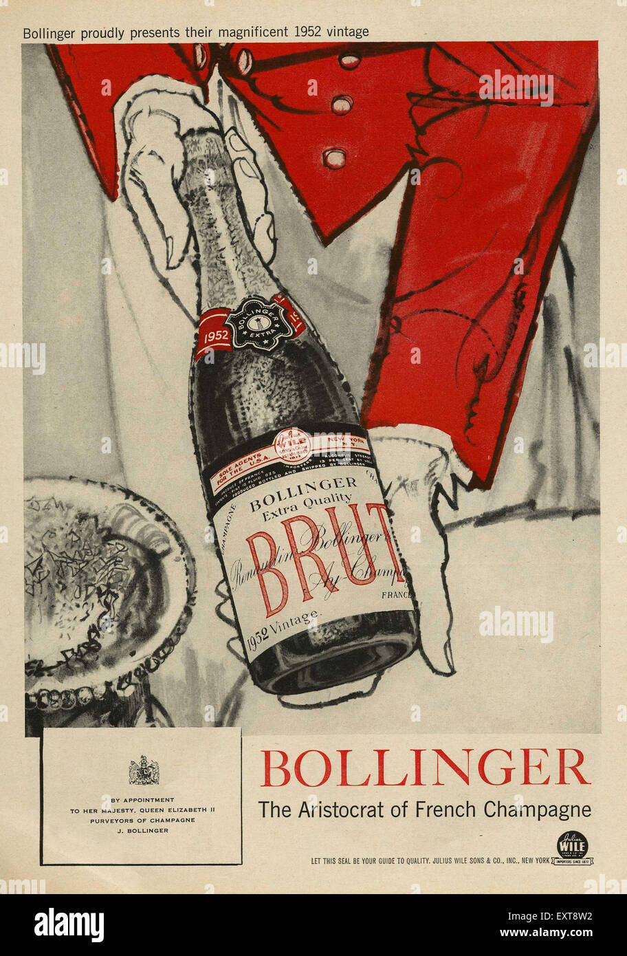 1950s UK Bollinger Magazine Advert Stock Photo - Alamy