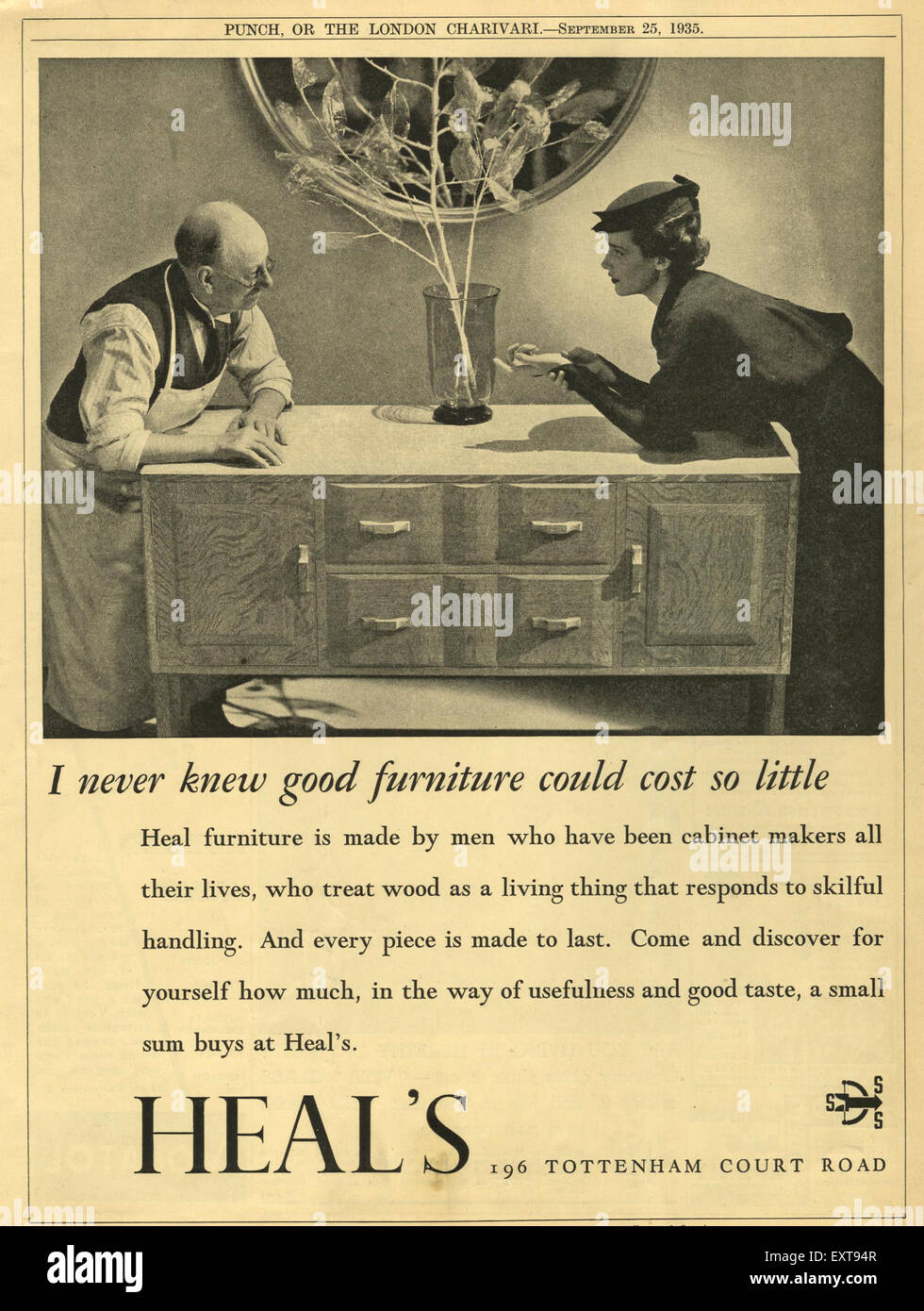 1930s UK Heal's Magazine Advert Stock Photo - Alamy