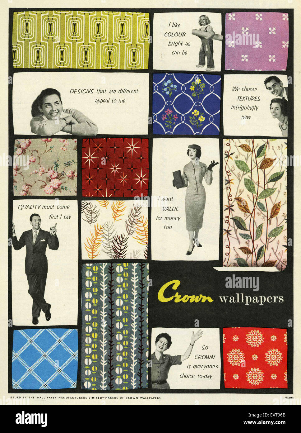1950s UK Crown Magazine Advert Stock Photo - Alamy