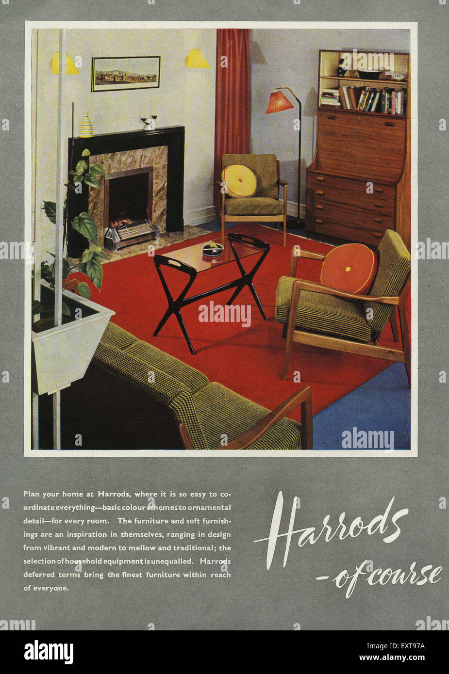 1950s UK Harrods Magazine Advert Stock Photo - Alamy