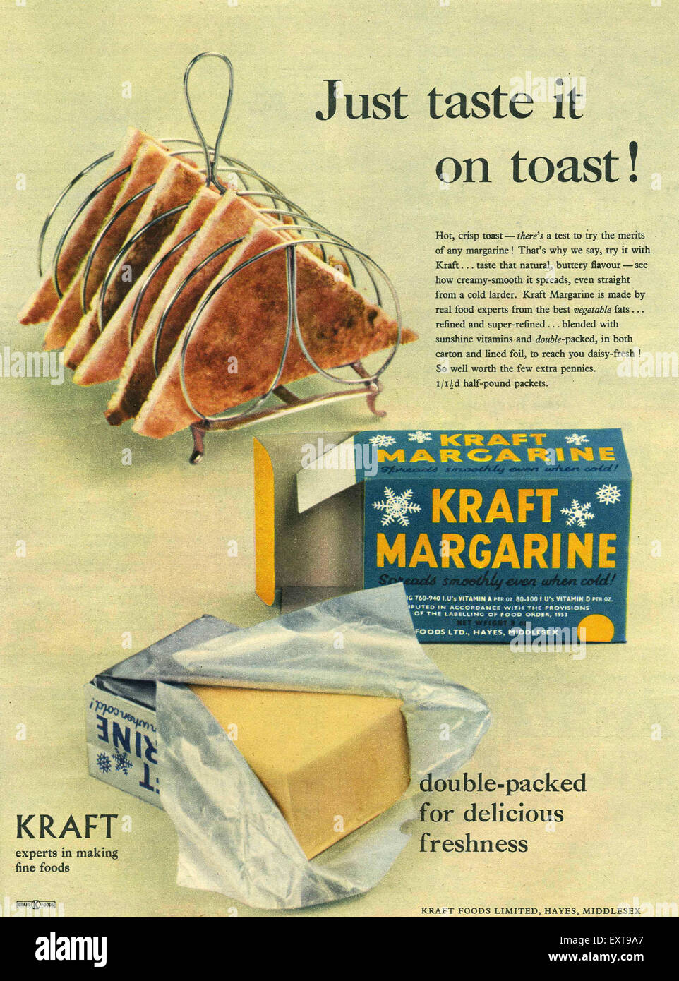 1950s UK Kraft Magazine Advert Stock Photo - Alamy