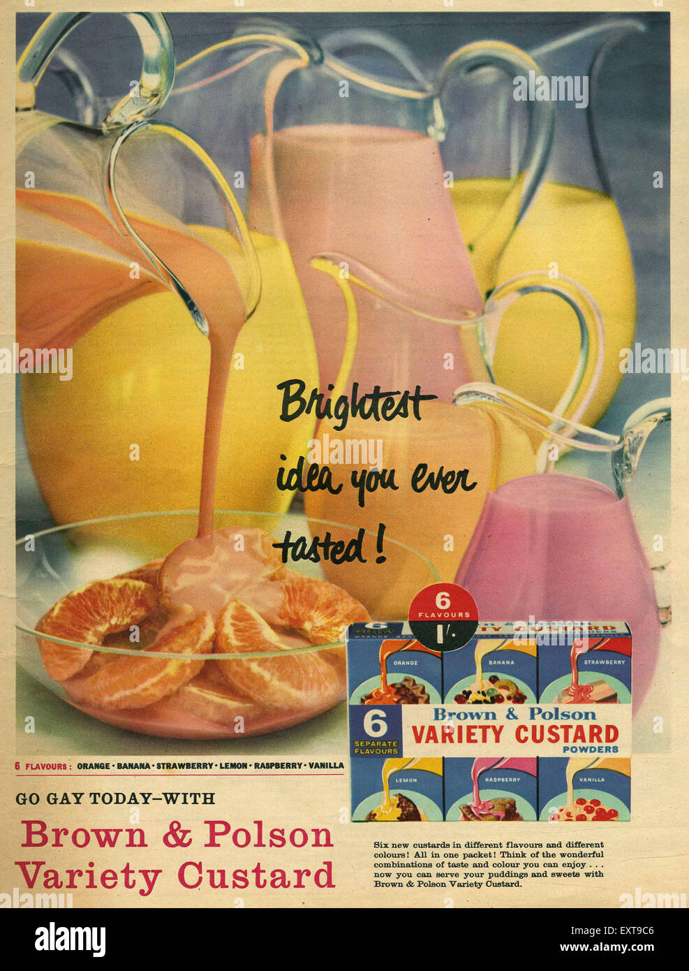 1950s UK Brown and Polsons Magazine Advert Stock Photo - Alamy