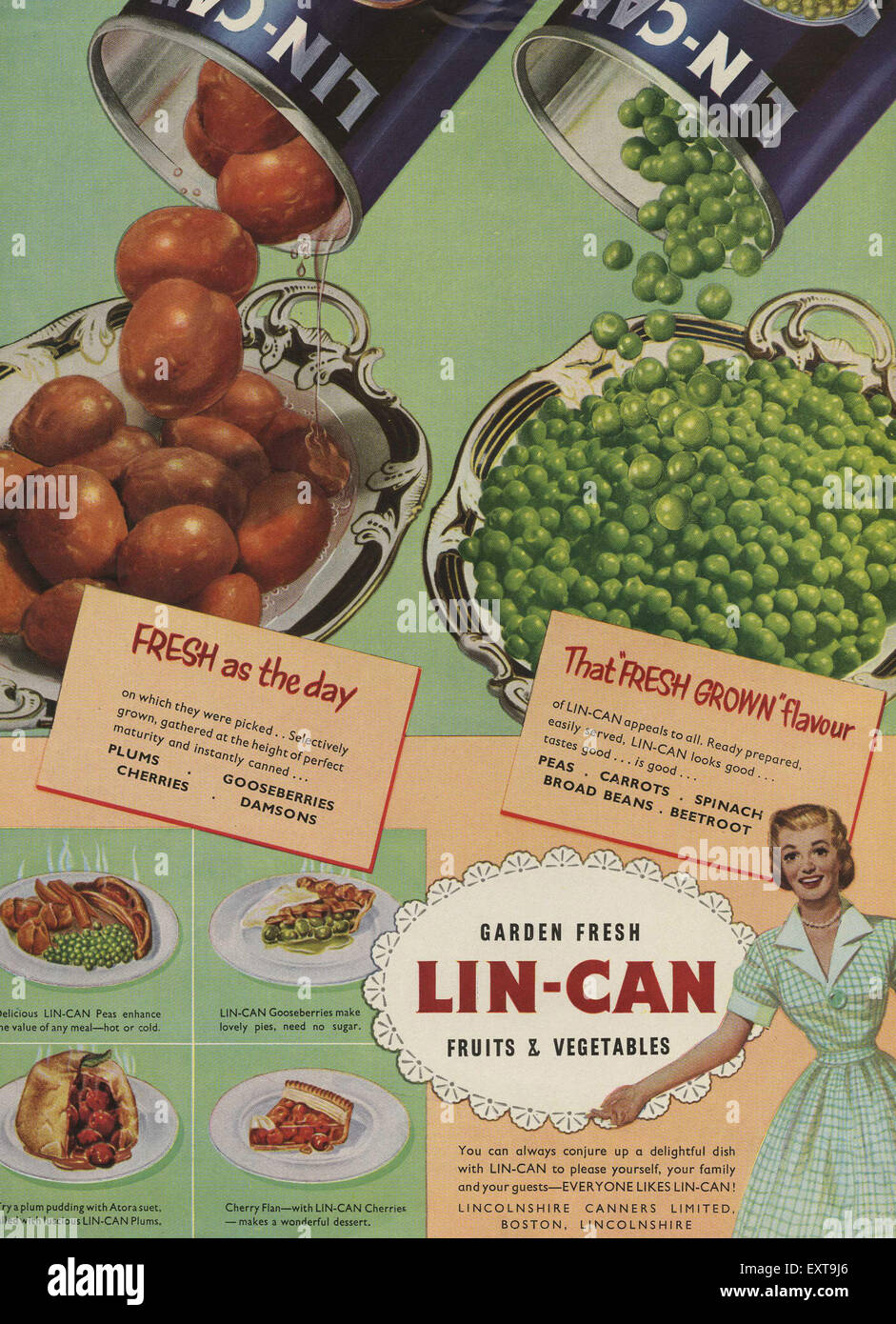 1950s UK Lin-Can Magazine Advert Stock Photo - Alamy