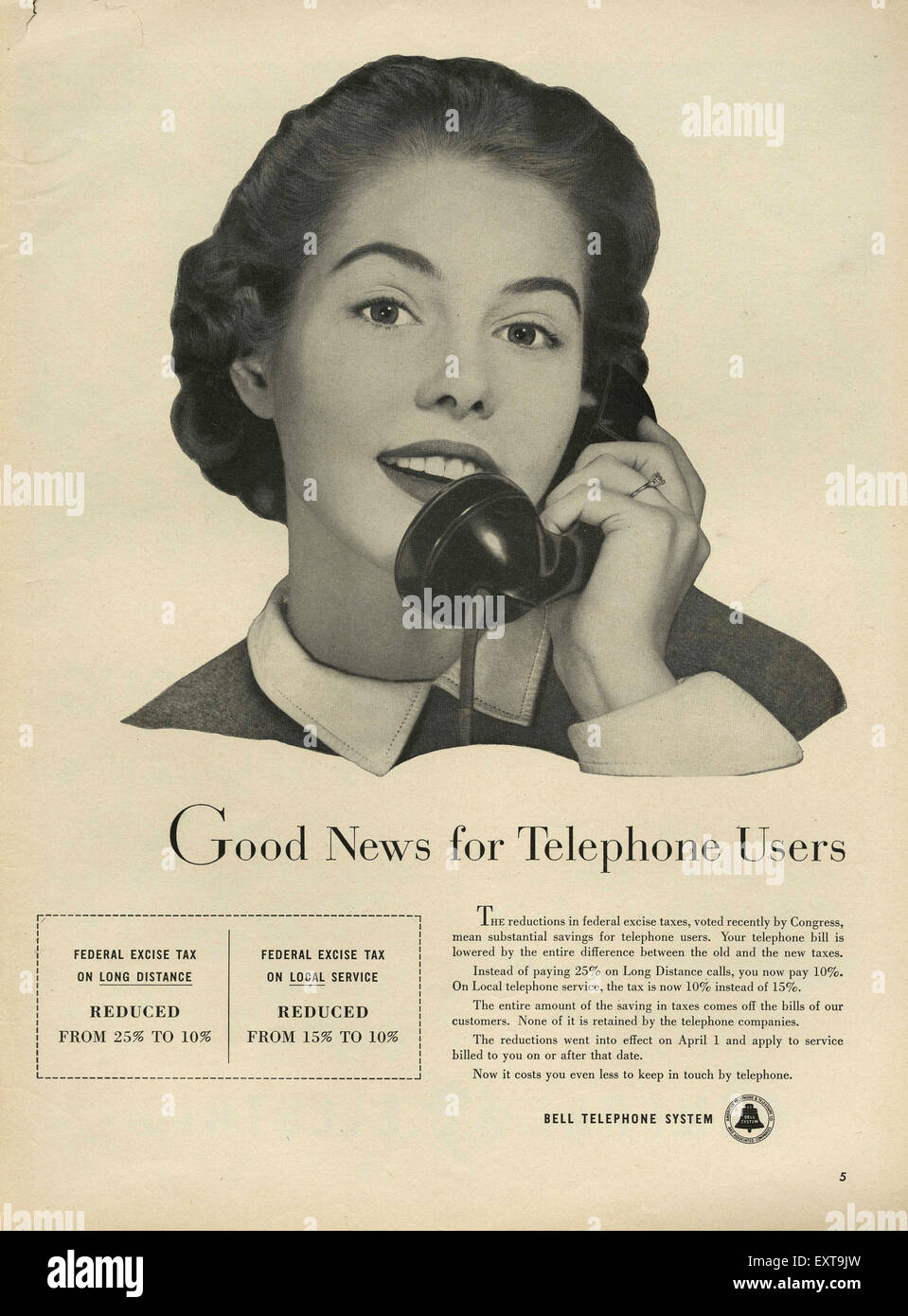 1950s UK Bell Magazine Advert Stock Photo - Alamy