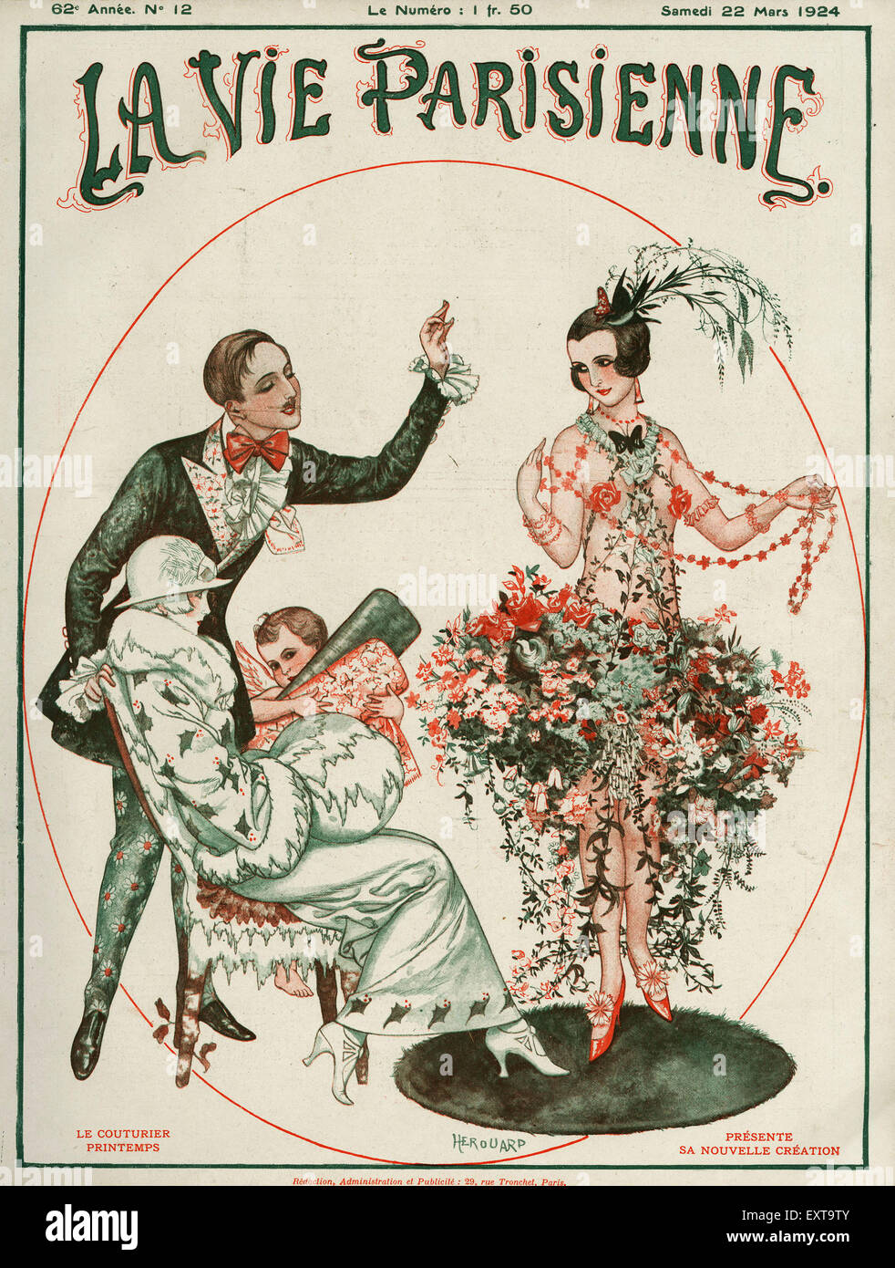 1920s France La Vie Parisienne Magazine Cover Stock Photo Alamy