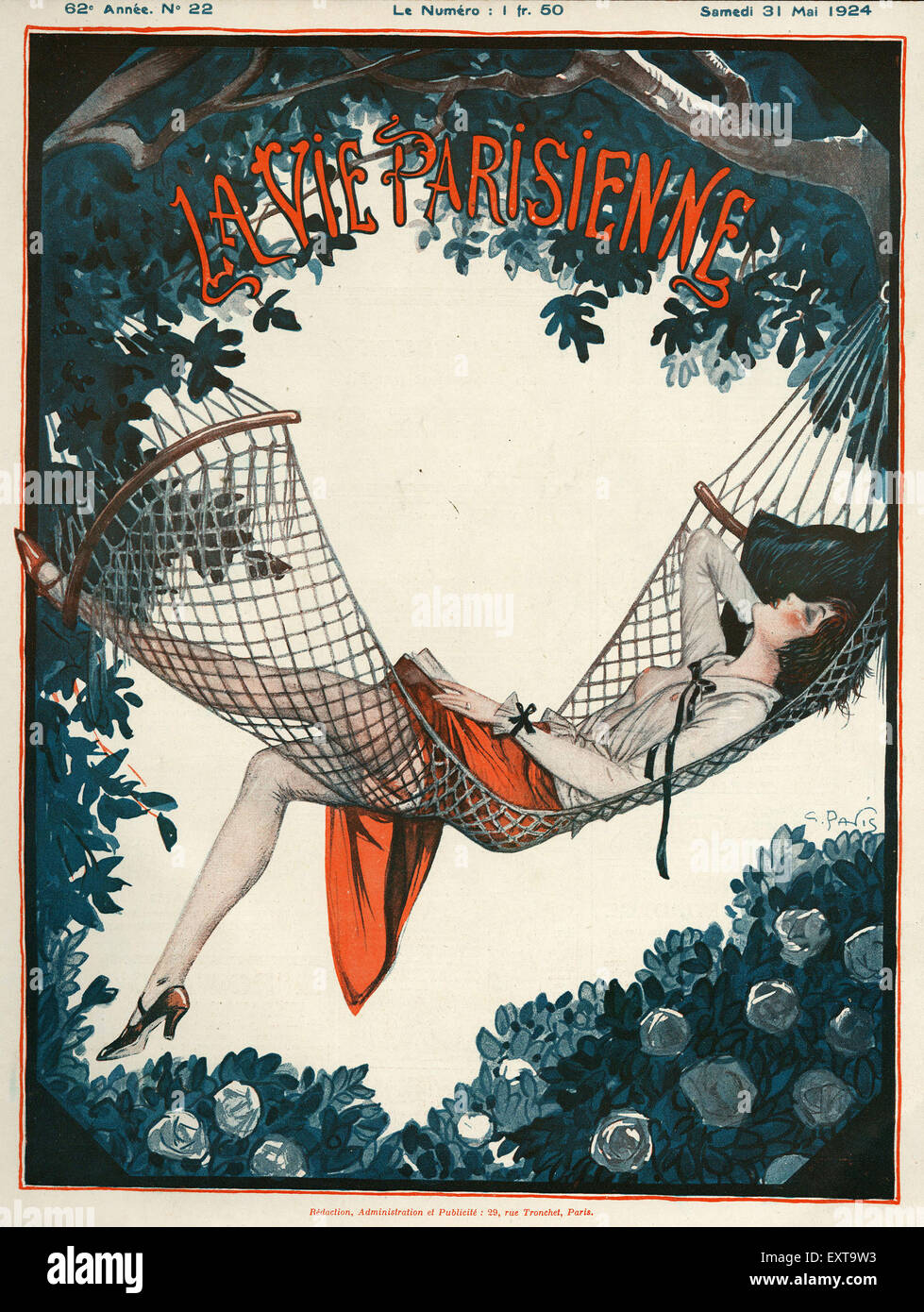 1920s France La Vie Parisienne Magazine Cover Stock Photo - Alamy